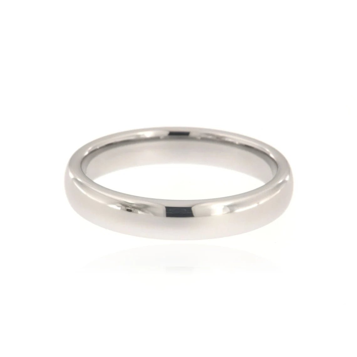 4mm Heavy Tungsten Carbide Men's Ring With High Polish Finish, Half Ro ...