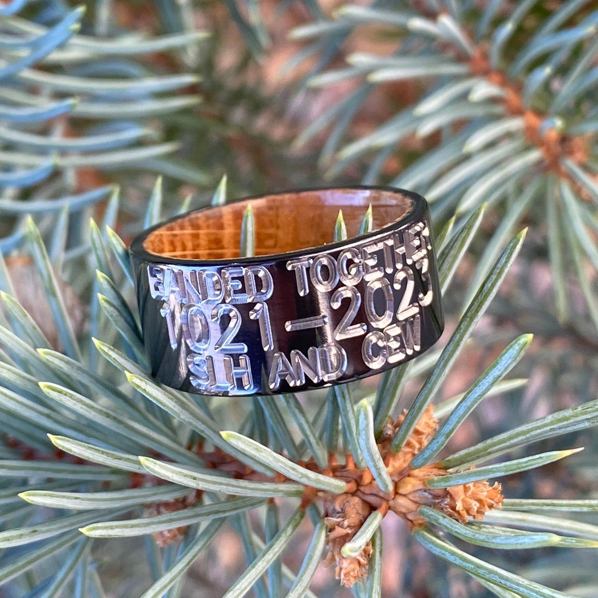 Duck Band Black Wedding Bands - USA Made Personalized Whiskey Barrel ...