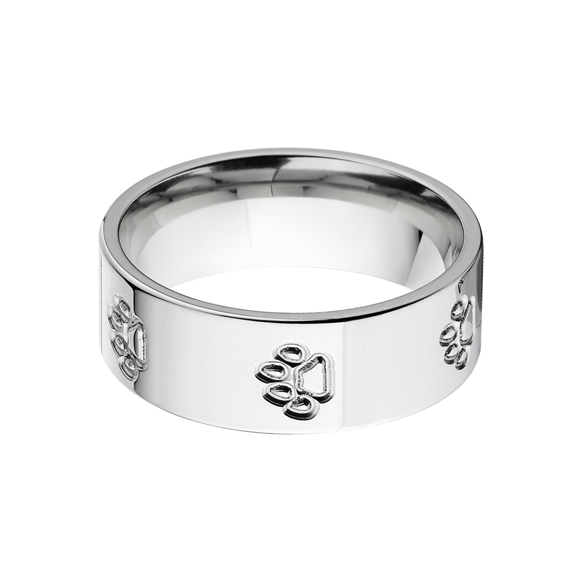 Bobcat Track Ring, Animal Track Bands, Outdoor Jewelry, Titanium Ring ...