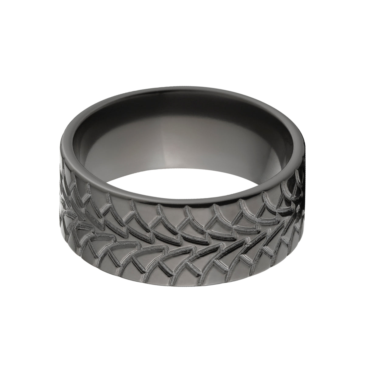 Black Tire Tread Ring - Men's Wedding Band – The Jewelry Source